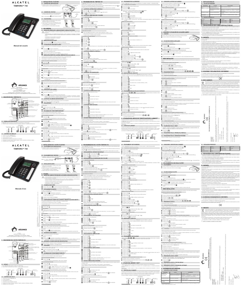 Alcatel Phone Temporis 700 Manual Usuario ES | PDF | Teléfono | Teclado