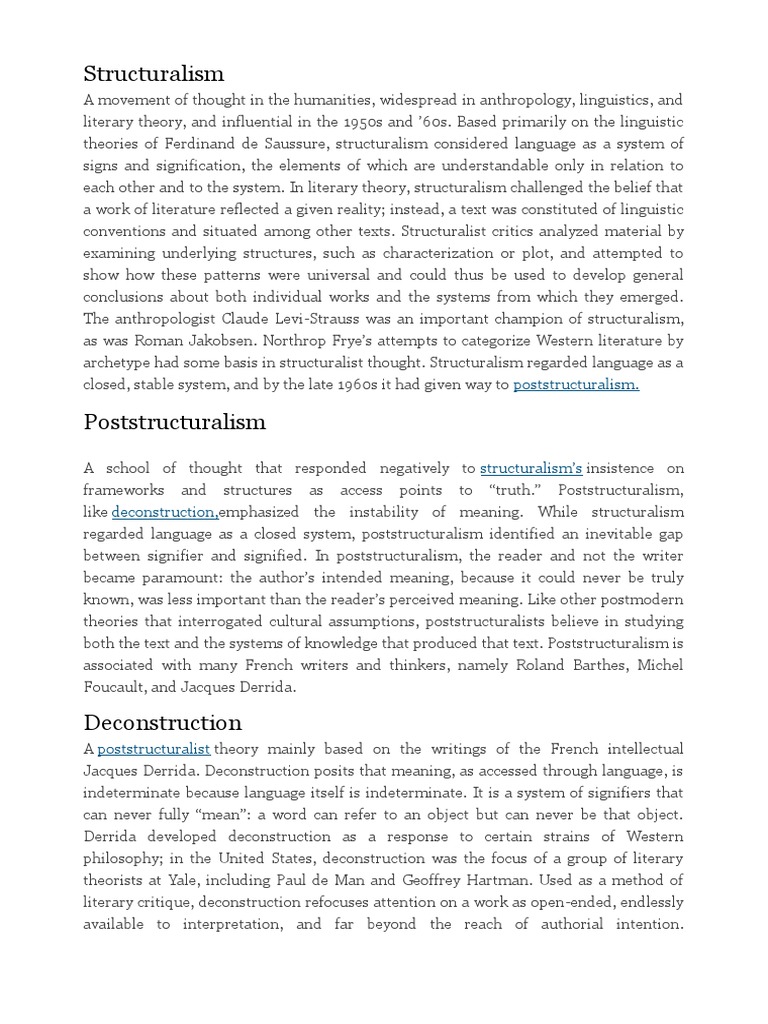 Structuralism | PDF | Deconstruction | Cognitive Science