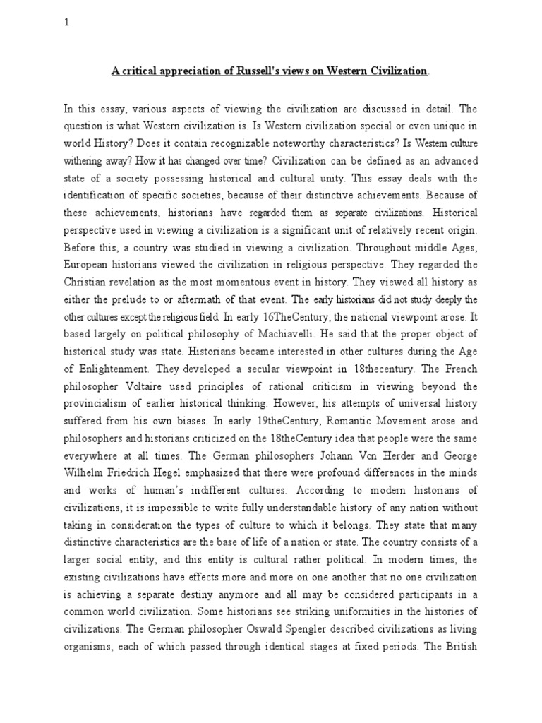 Western Civilization | PDF | Civilization | Historian