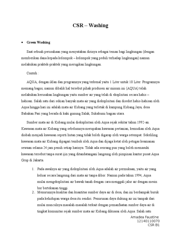 CSR Washing | PDF