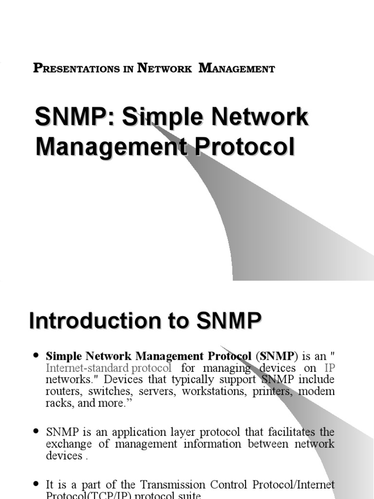 Simple Network Management Protocol PDF Computer Network Computer