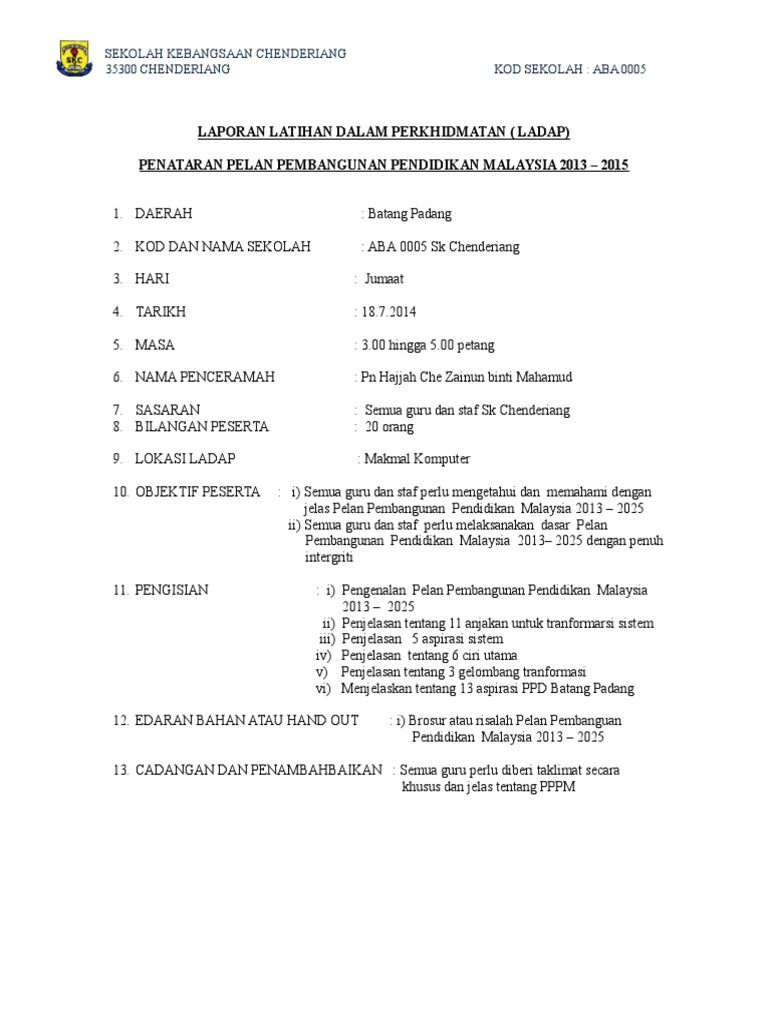 Contoh Format Laporan LDP | PDF