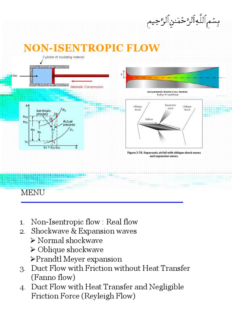 Non Isentropic Flow 1 | PDF | Mach Number | Shock Wave