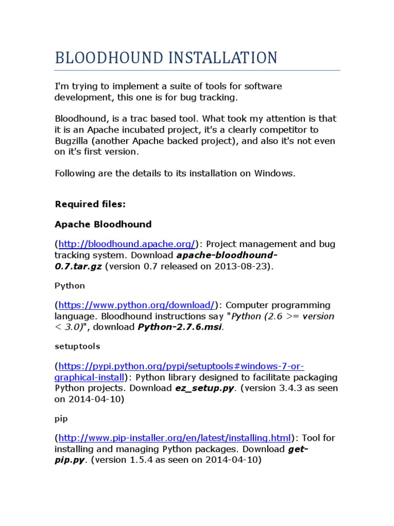 Bloodhound Installation | PDF | Postgre Sql | Installation (Computer ...