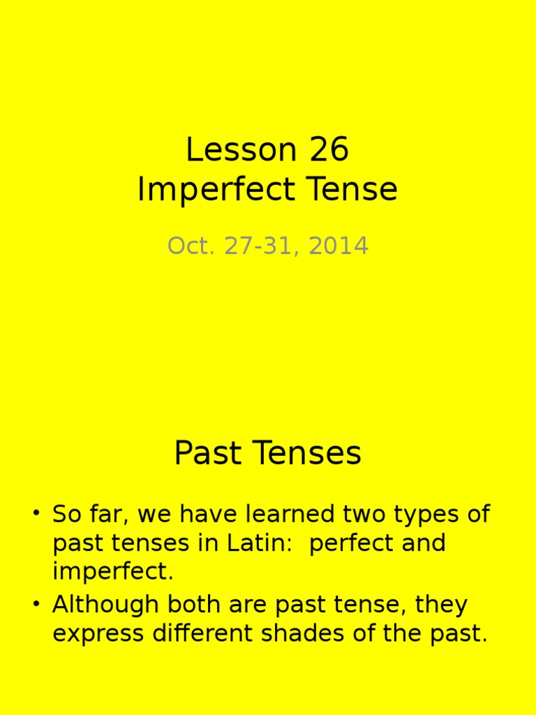 Understanding Latin Imperfect Tense | PDF