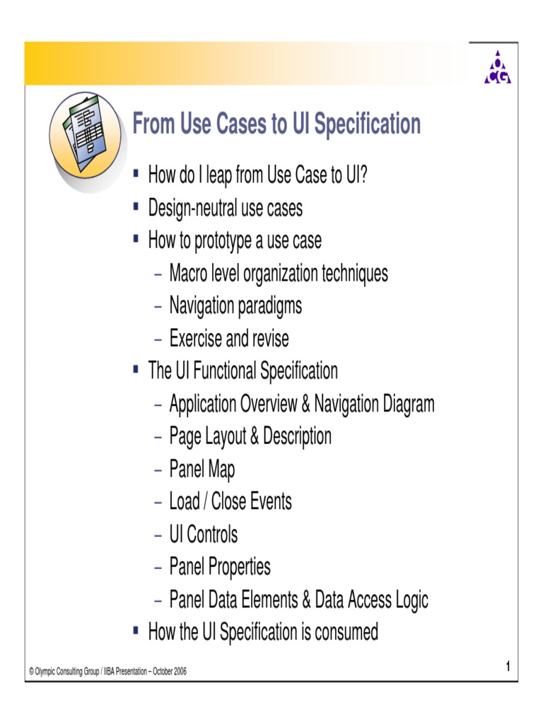 OCG IIBA Presentation Oct 2006 | PDF | Use Case | Usability