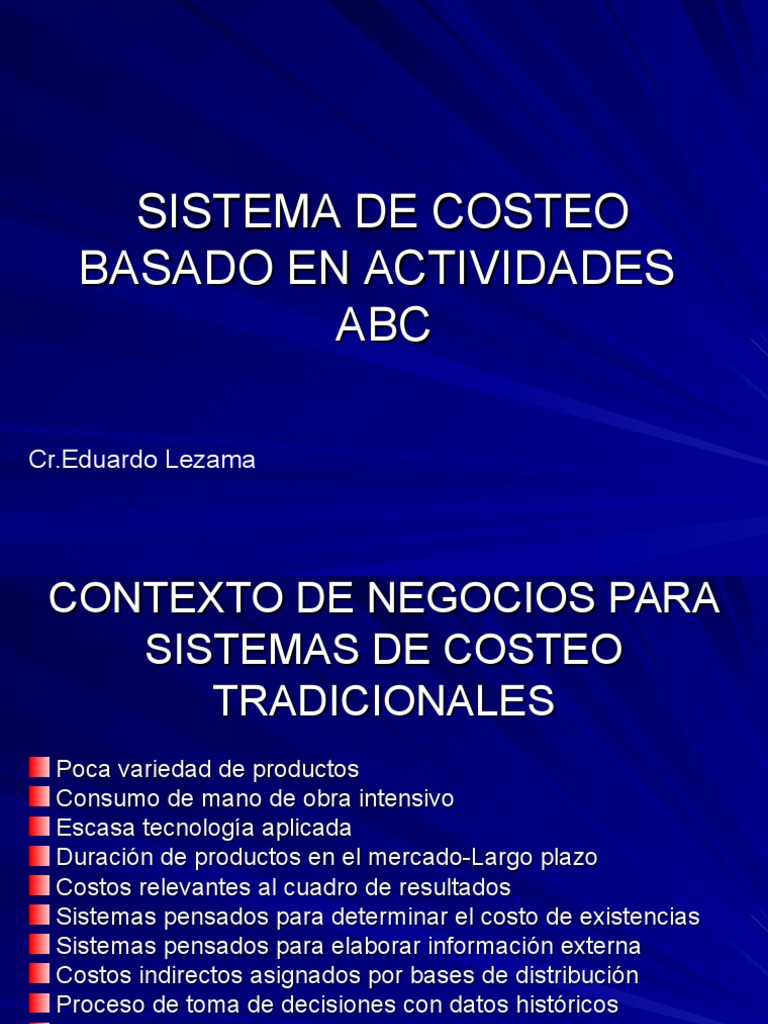Sistccosteo Abcema de Costeo Basado en Actividades ABC | PDF