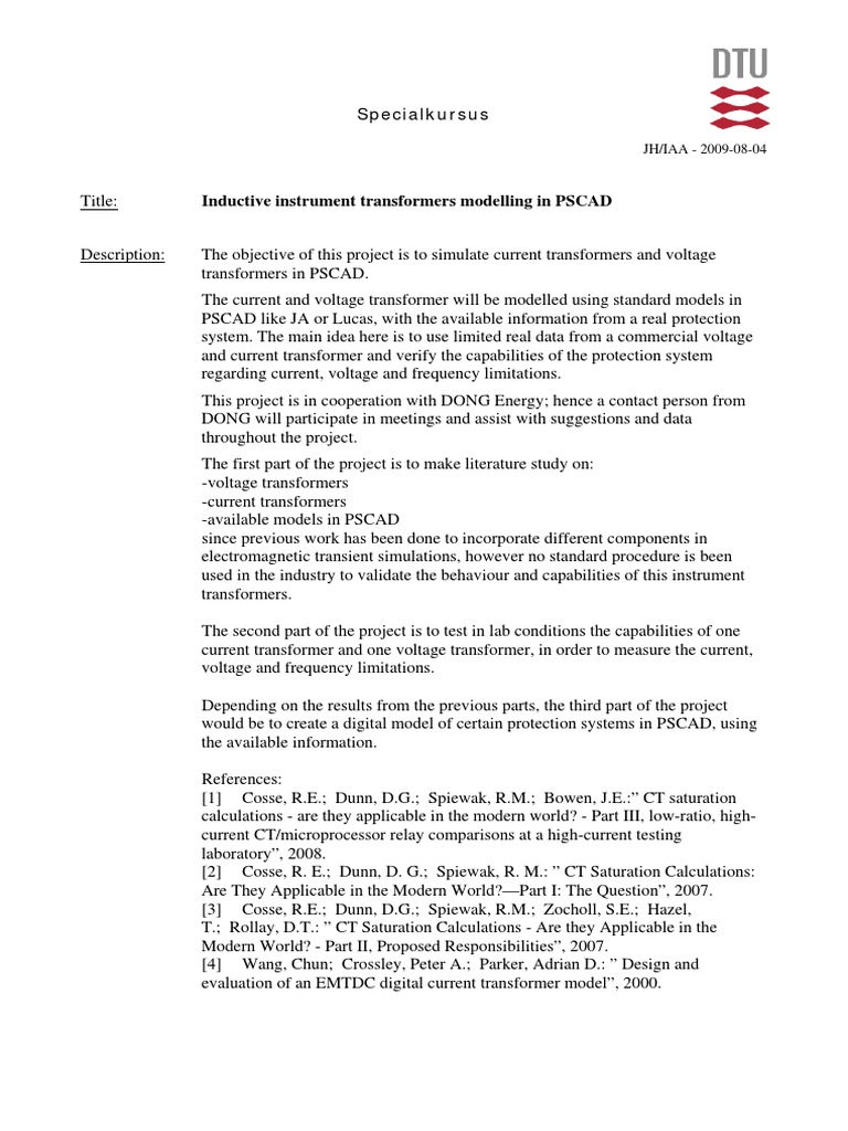 32 Inductive Instrument Transformers Modelling in Pscad | PDF ...