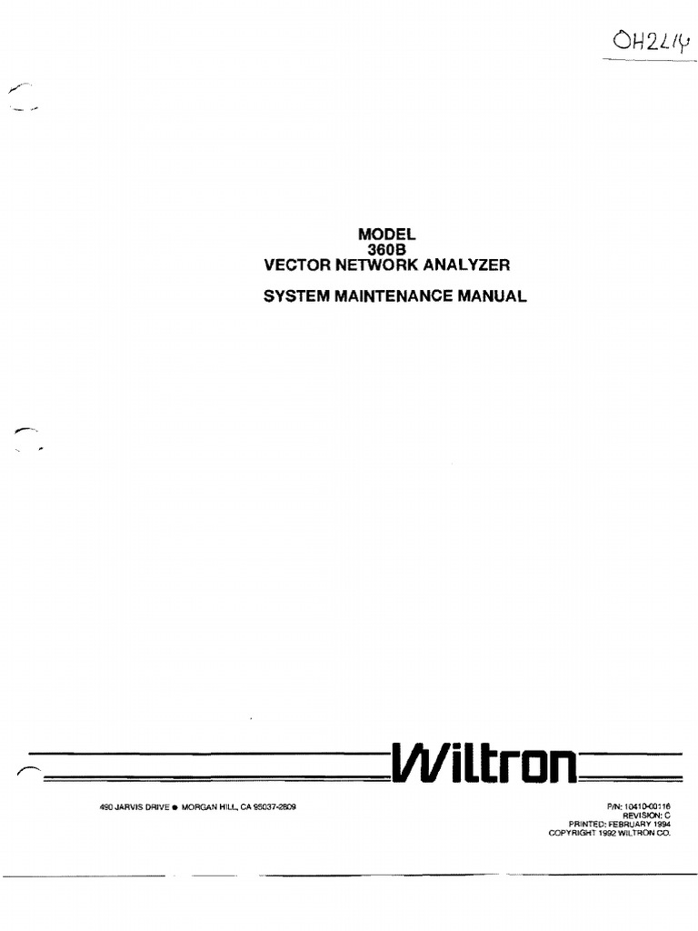 Wiltron 360B ServMan | PDF | Signal (Electrical Engineering) | Amplifier