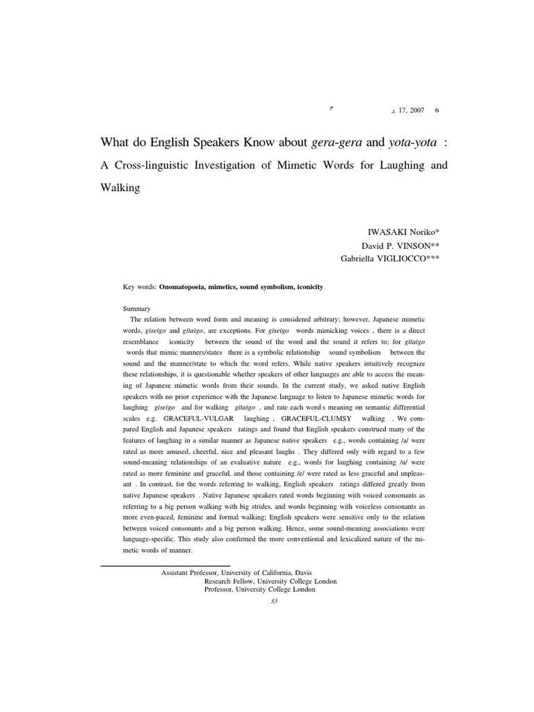 What Do English Speakers Know About Gera-Gera and Yota-Yota?: A Cross ...
