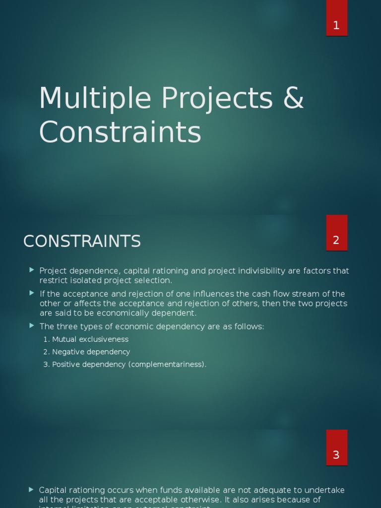 Multiple Project & Constraints | PDF | Applied Mathematics | Financial ...