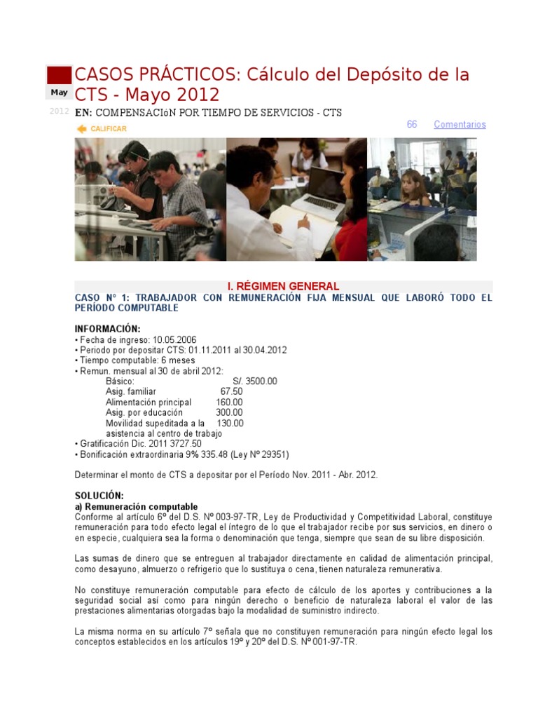 Calculo de Cts | PDF | Derecho laboral | Salario