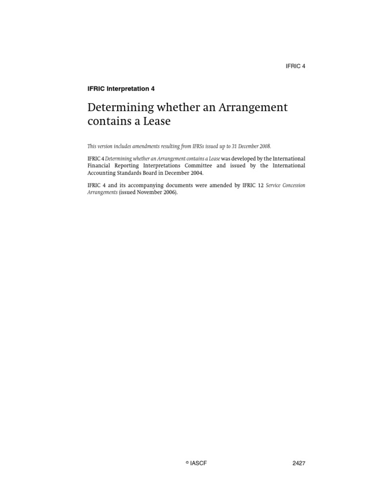 IFRIC Interpretation 4 | PDF | International Financial Reporting ...