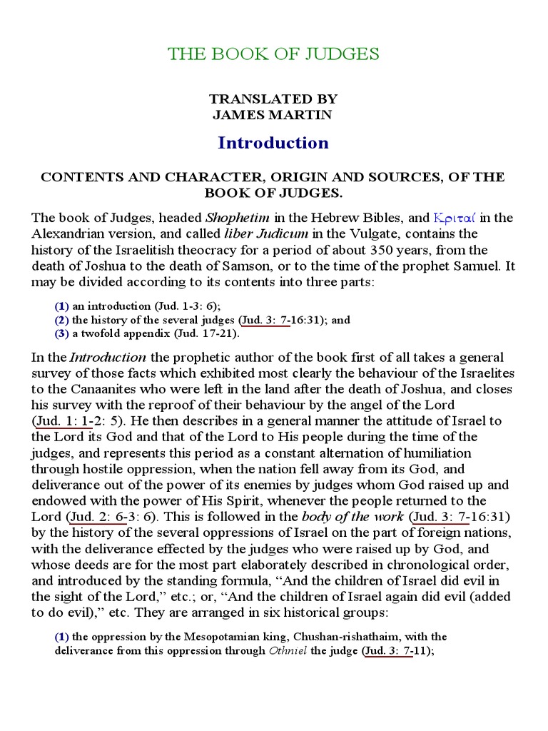 Commentary on the Book of Judges | PDF | Book Of Judges | Samuel