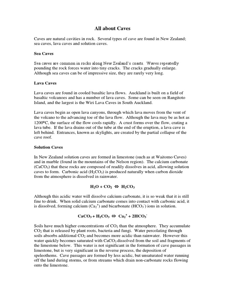 All About Caves | PDF | Cave | Lava