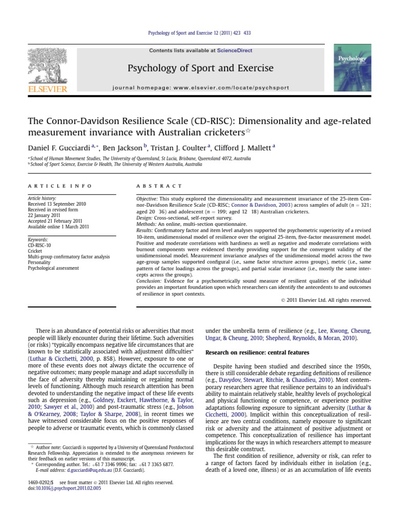 The Connor-Davidson Resilience Scale (CD-RISC) - Dimensionality and Age ...