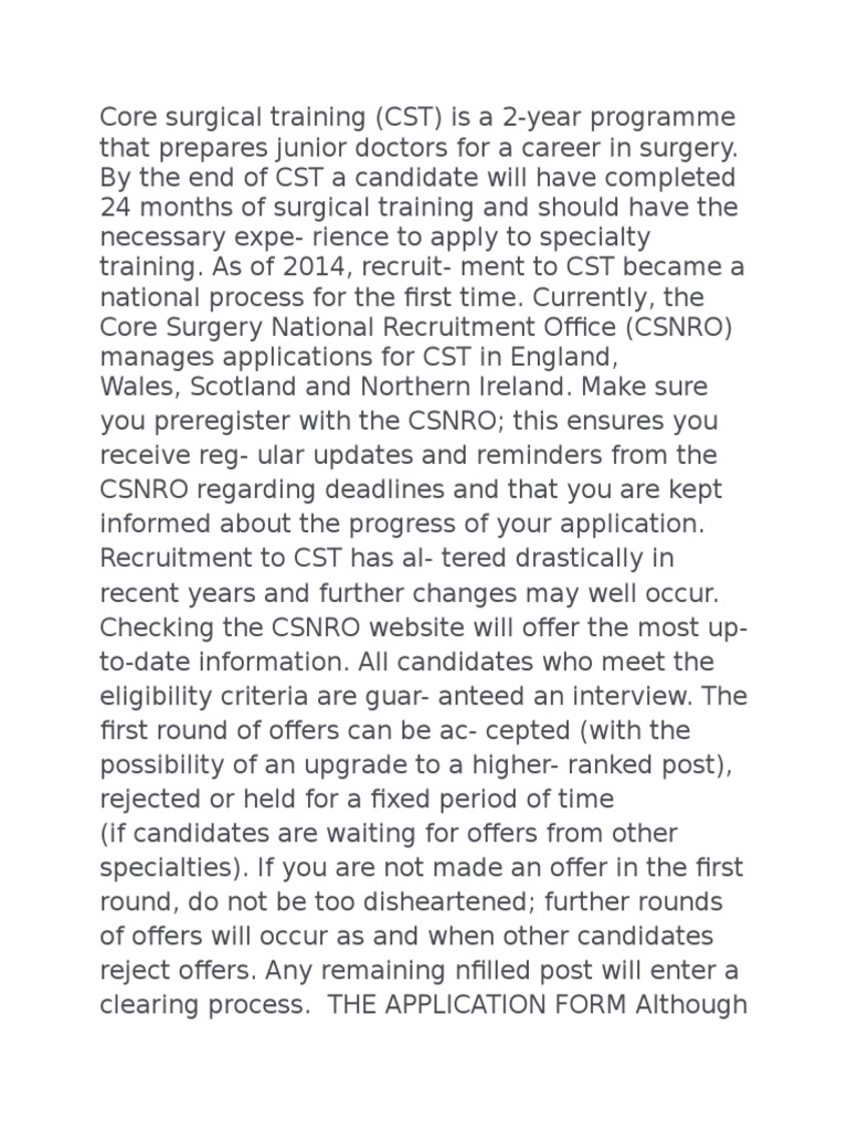 Core Surgical Training | PDF | National Health Service | Patient