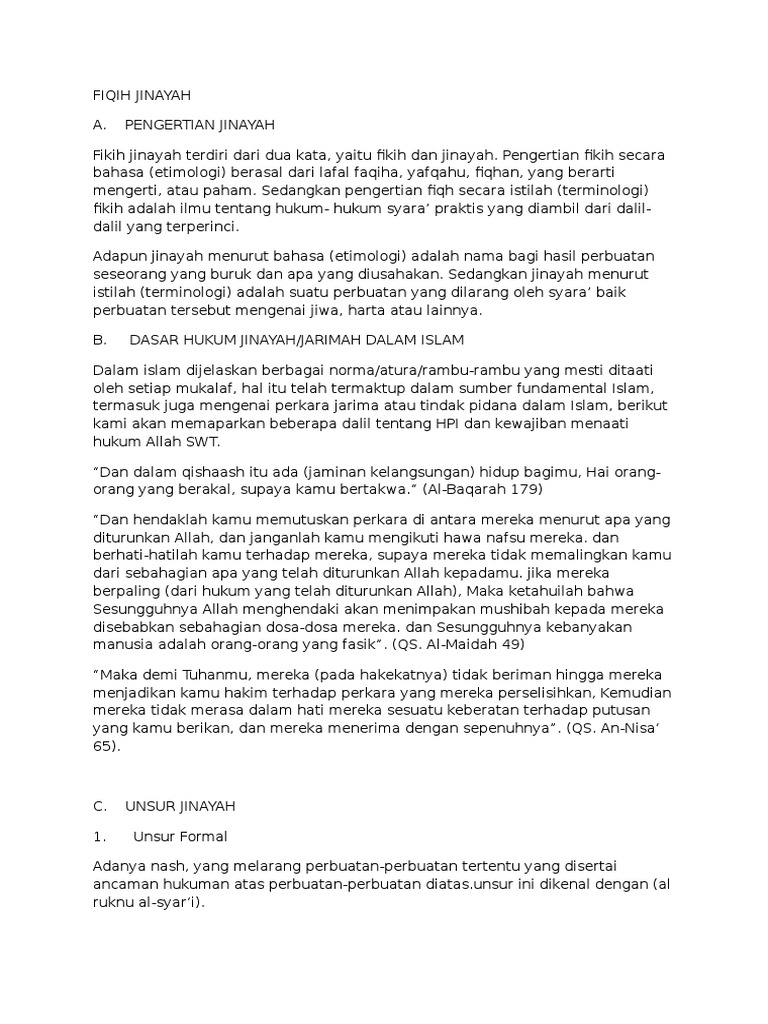 Fiqih Jinayah | PDF