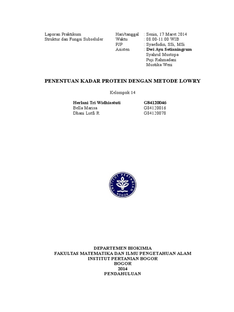 Metode Lowry | PDF