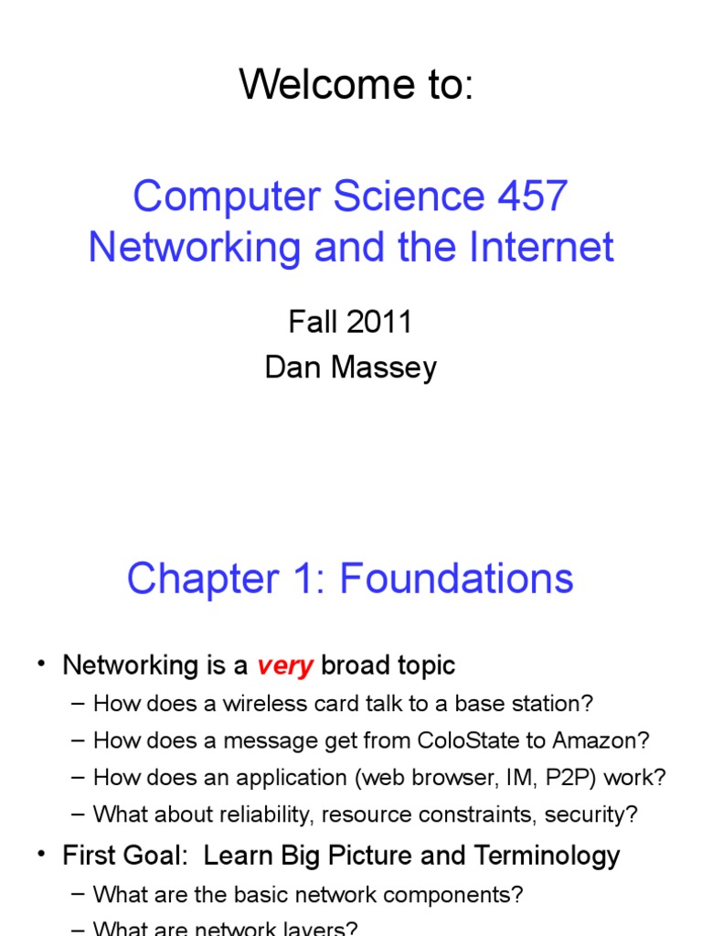 CS457 Networking Foundations | PDF | Network Packet | Computer Network