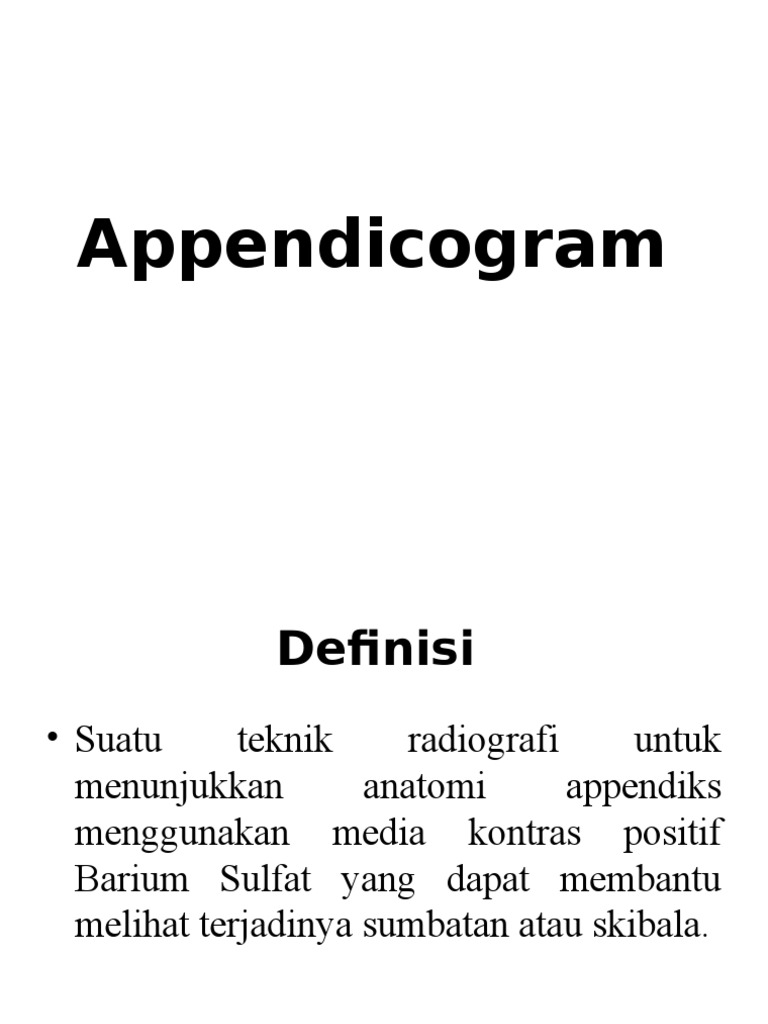 Appendicogram | PDF