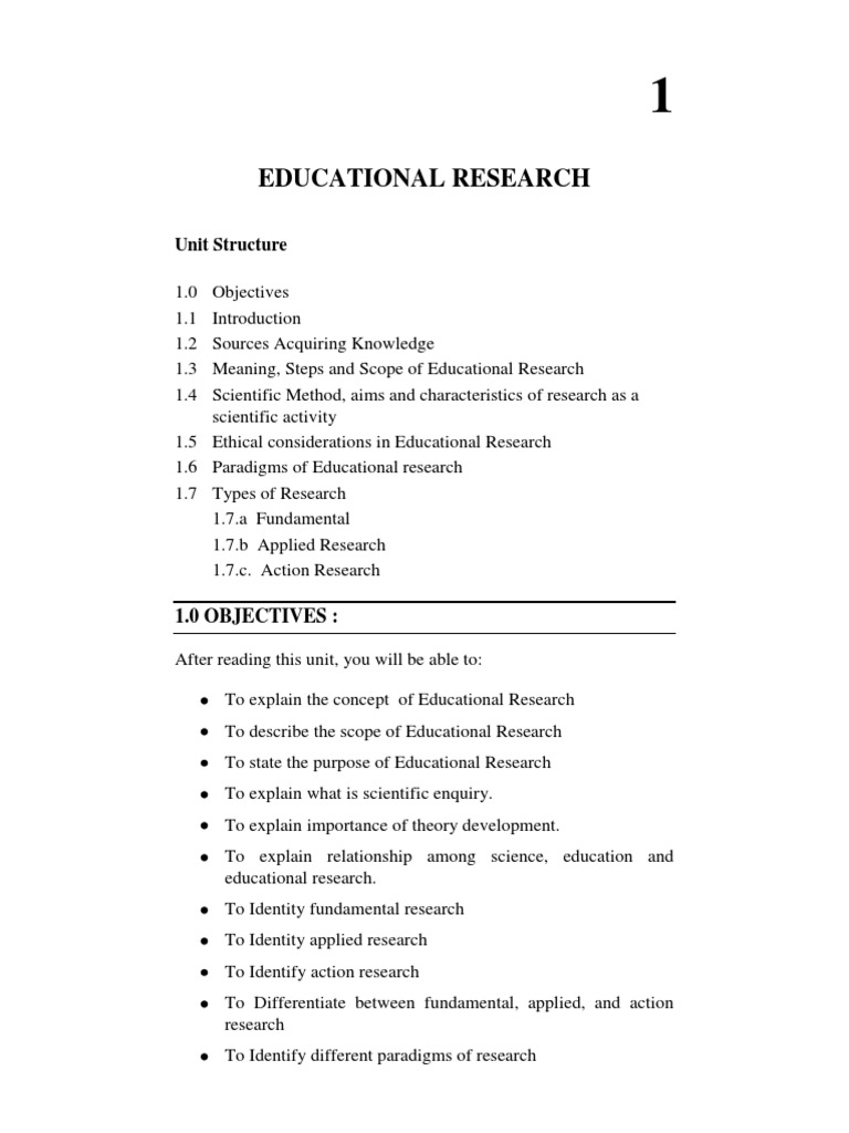 Educational Research: Unit Structure | PDF | Scientific Method | Science