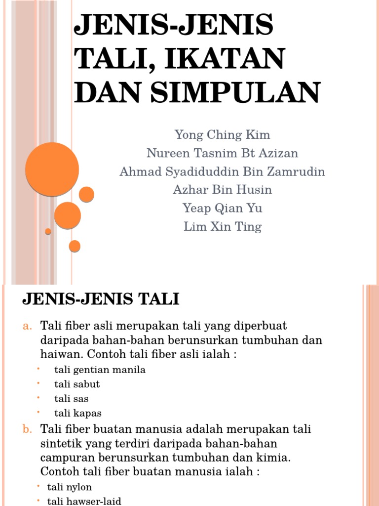 Jenis-Jenis Tali, Ikatan Dan Simpulan | PDF