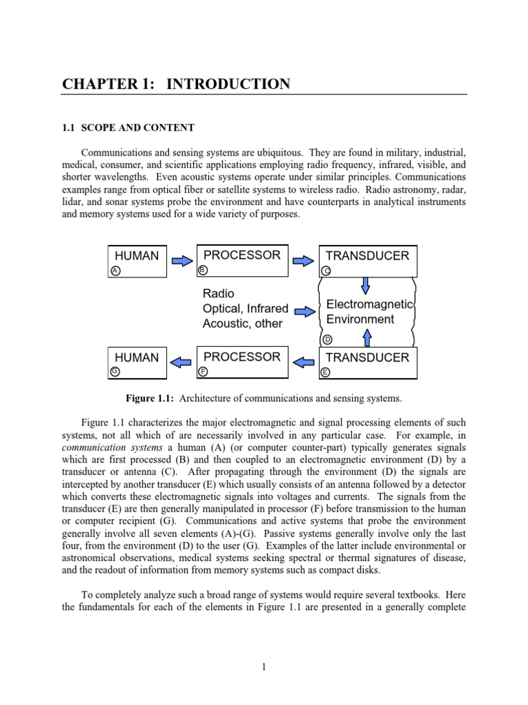 Chapter 1: Introduction: Human Processor Transducer | PDF | Spectral Density | Transmission Line