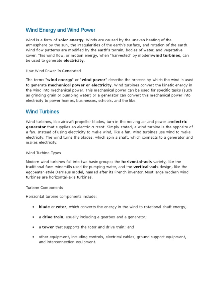 Wind and Solar | PDF