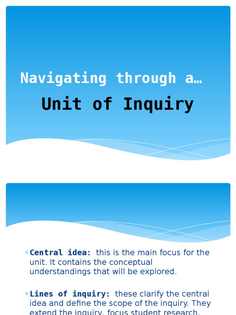 Unit of Inquiry Format | PDF