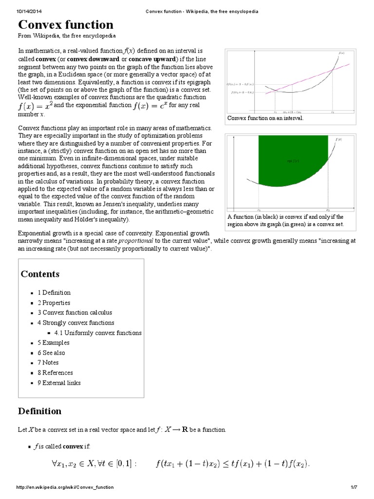 Convex Function: From Wikipedia, The Free Encyclopedia | PDF | Functional Analysis | Geometry