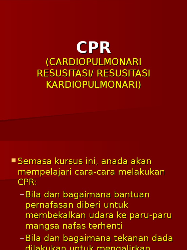 Nota 1 Teknik Teknik CPR | PDF
