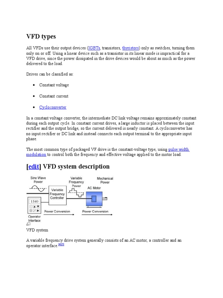 VFD Types: Igbts Thyristors | PDF