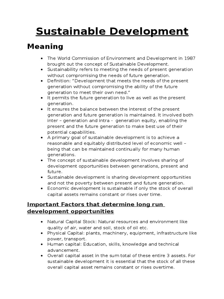 Sustainable Development Definition