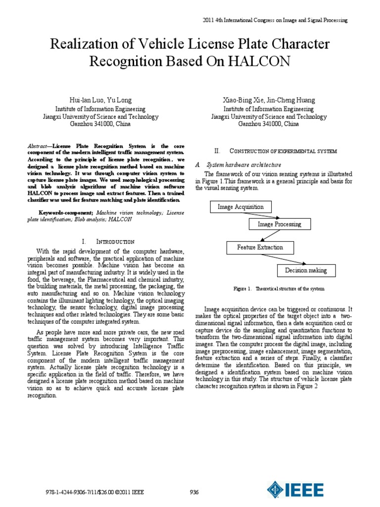 Realization of Vehicle License Plate Character Recognition Based On ...