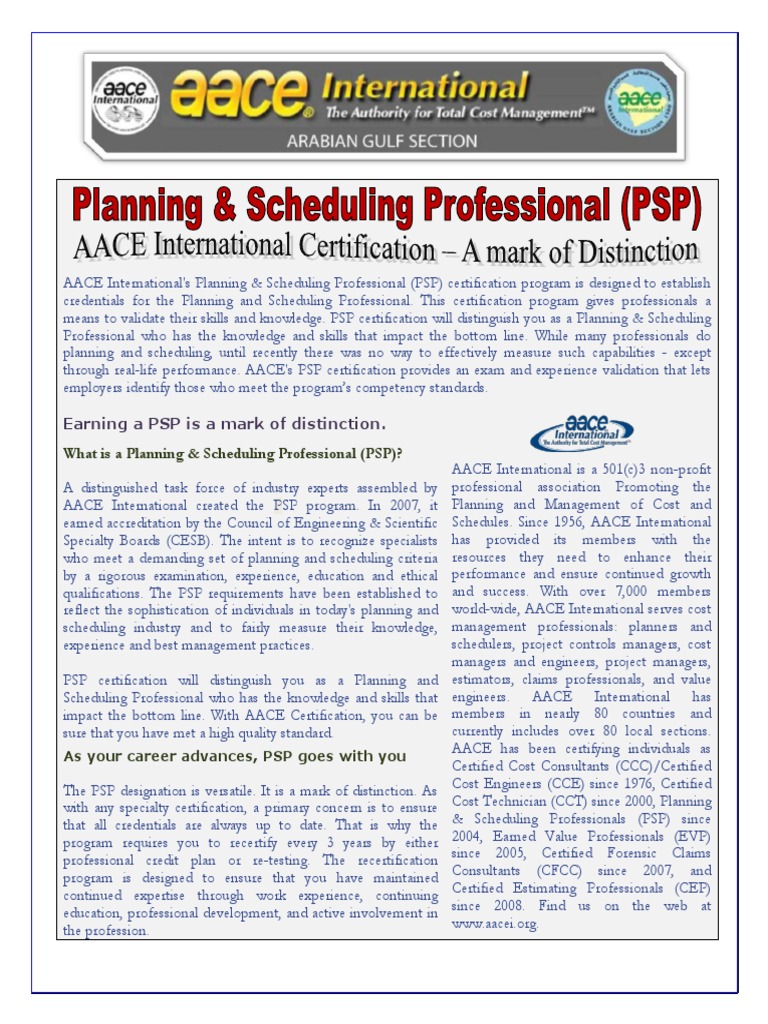 PSP Certification Course Overview | PDF | Professional Certification ...