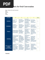 Oral Exam Rubric | PDF | Fluency | Rubric (Academic)