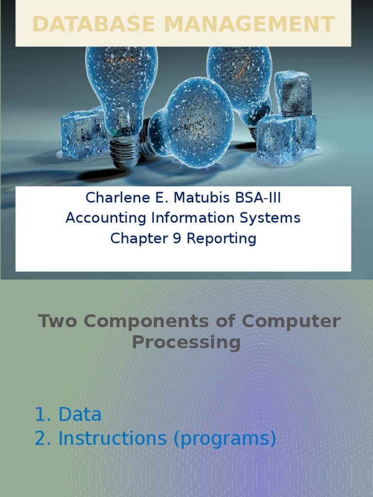 Report in Accounting Information System | PDF | Relational Model | Databases