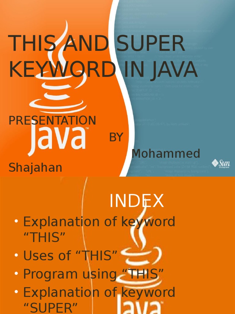 This And Super Keyword In Java Pdf Constructor Object Oriented