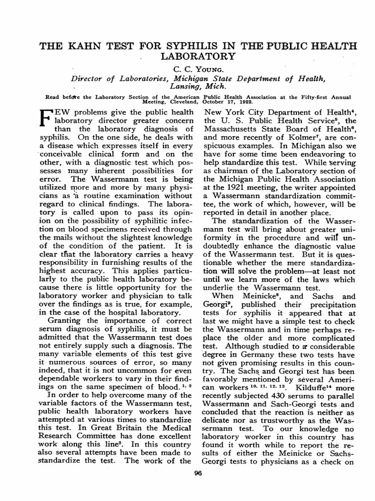 Syphilis Testing for Health Labs | PDF | Medical Diagnosis | Clinical ...