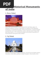 Historical Monuments in INDIA | PDF | Travel