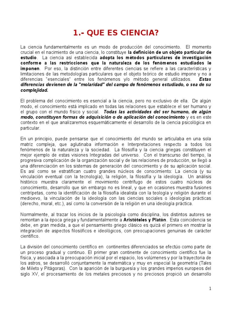 1. LECTURA Que Es Ciencia | Ciencia | Conocimiento