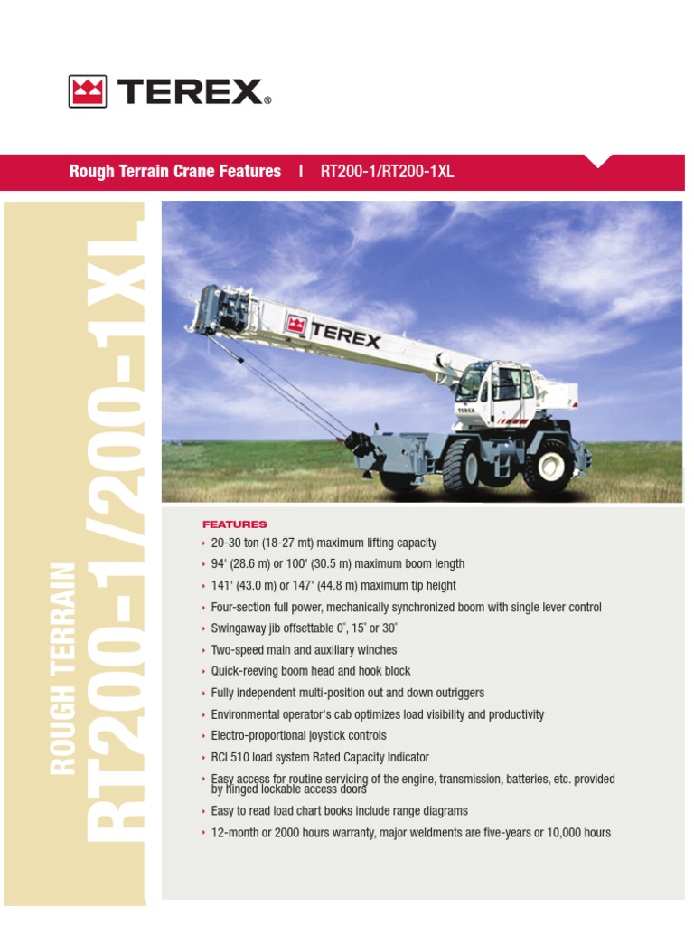 Terex RT 230 | PDF | Crane (Machine) | Transmission (Mechanics)