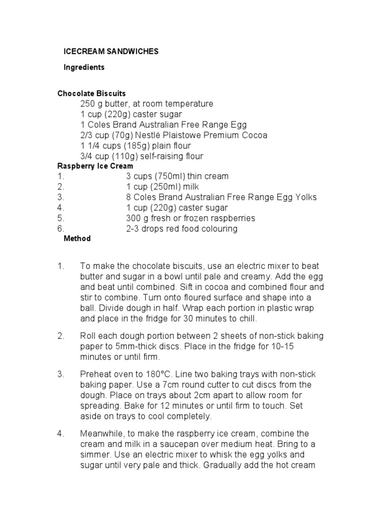 Icecream Sandwiches | PDF | Custard | Ice Cream