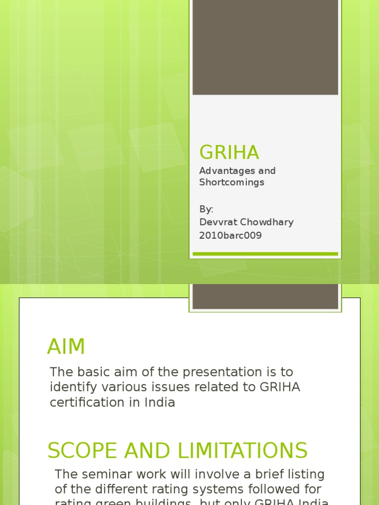 GRIHA Rating System | PDF | Green Building | Leadership In Energy And ...