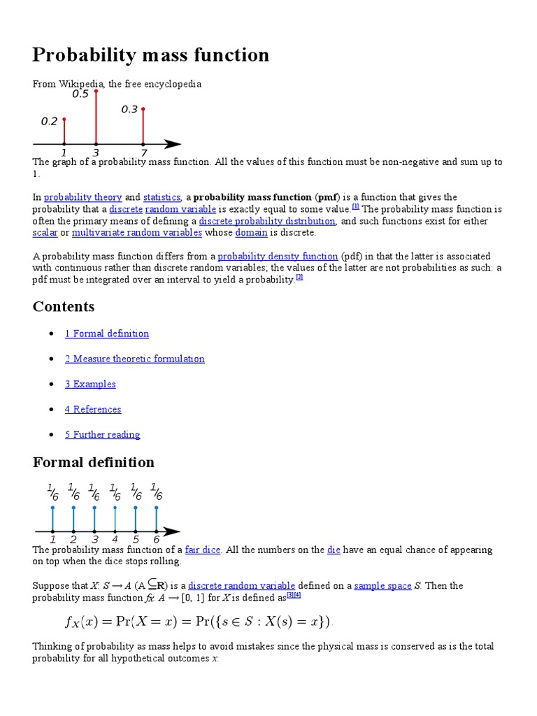 Probability Mass Function | PDF | Probability Distribution ...