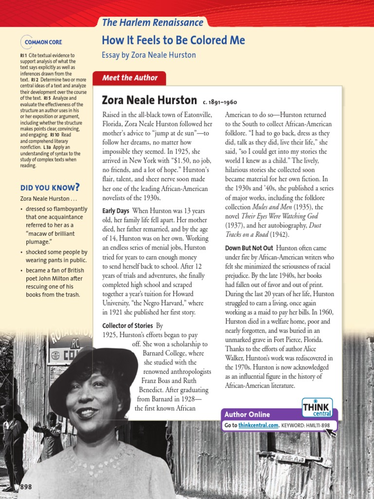 How It Feels To Be Colored Me | PDF | Analogy | Rhetoric