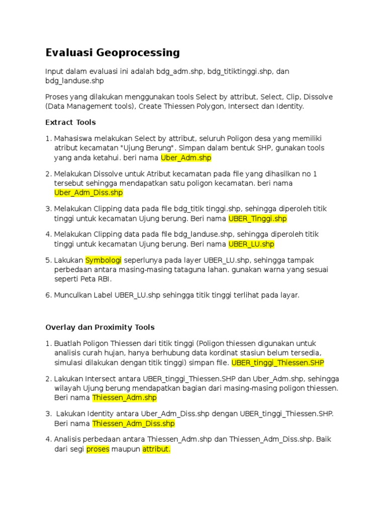 Evaluasi Geoprocessing | PDF | Komputer