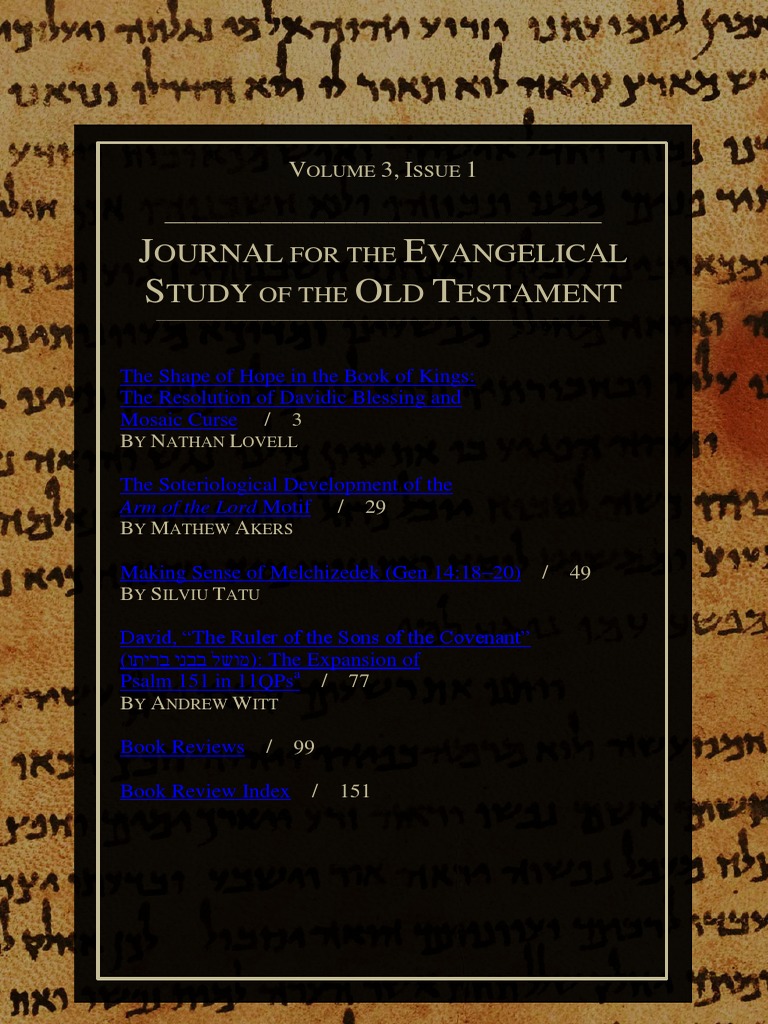 Journal For The Evangelical Study of The Old Testament | PDF | Books Of ...