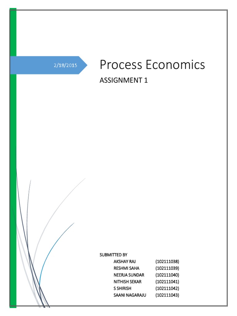 Process Economics: Assignment 1 | PDF